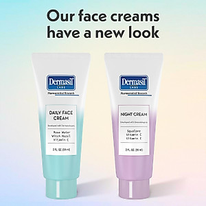 Dermasil Face Moisturizer Variety 2-Pack – Daily Face Cream with Witch Hazel and Rose Water + Night Cream with Vitamin C and Squalane, 2 Oz Ea