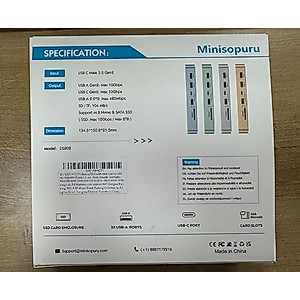 USB C Hub for iMac 24 inch 2021/2023, Minisopuru USB Hub Adapter Support M.2 NVMe SSD, iMac USB Hub for iMac M1/M3, iMac Accessories with USB C 10Gbps, USB A 3.2, SD/TF, M.2 SSD(Not Included), Silver.