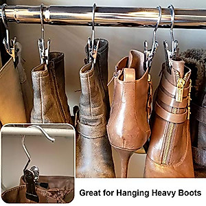 Coideal Laundry Hanging Hooks Clips, 8 Pcs Boot Hangers Heavy Duty Stainless Steel Portable Travel Drying Clothes Pins for Closet Home Sock (Black)