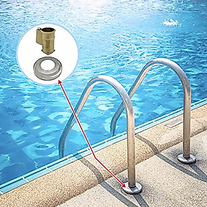 Poolzilla Hand Rail Anchors with Added Escutcheons, 2 Pack, Ladder Anchor and Escutcheon Trim Kit