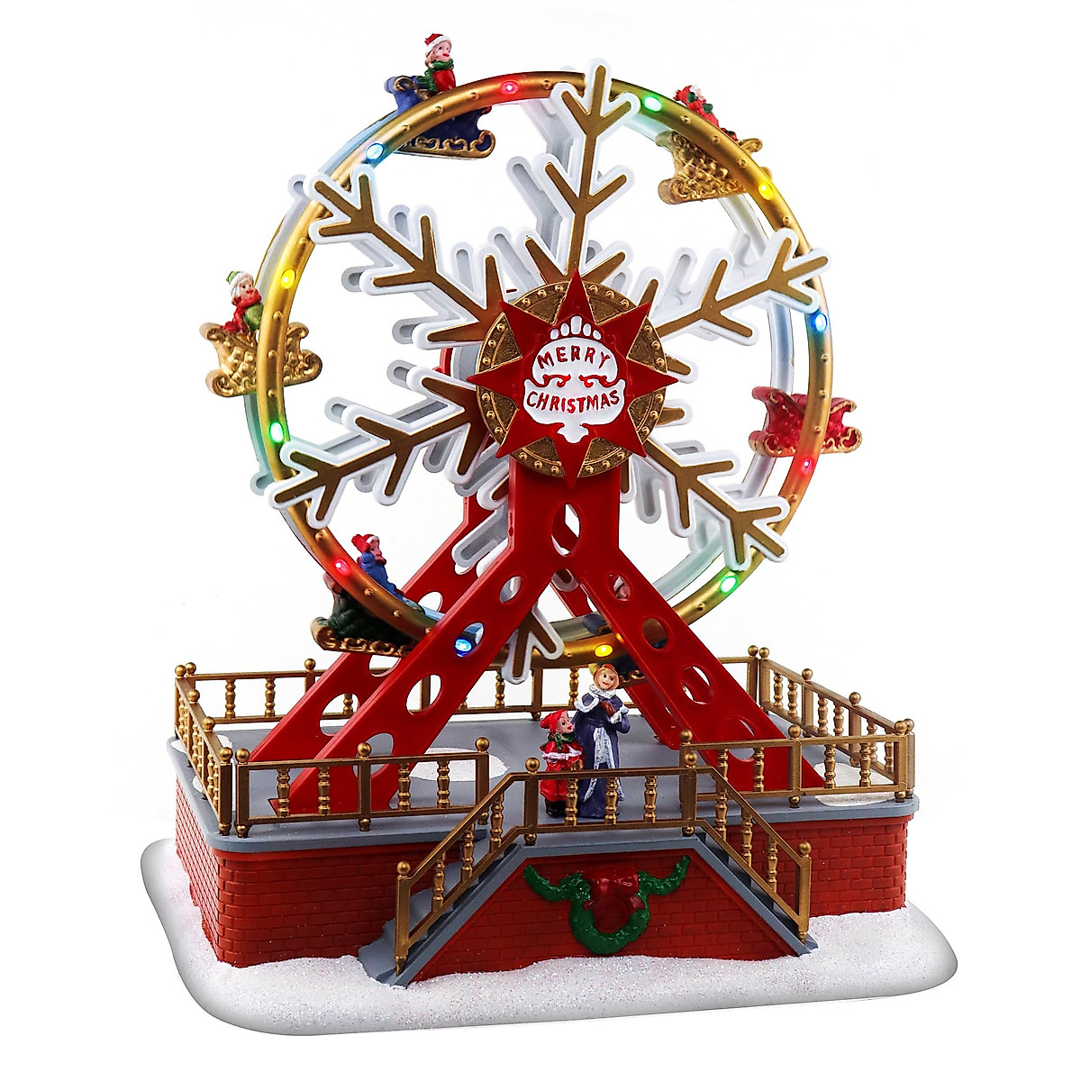 Christmas Ferris Wheel - Animated Pre-lit Musical Christmas Village - Perfect Addition to Your Carnival Christmas Decorations & Snow Village Displays 11 in