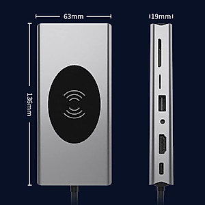 14 in 1 USB 3.1 Type-C HUB USB -C to HDMI 4K 30Hz VGA 100W PD Charging Adapter RJ45 Audio SD TF Card Reader USB 3.0 Hub for MacBook Nintendo Samsung Dex