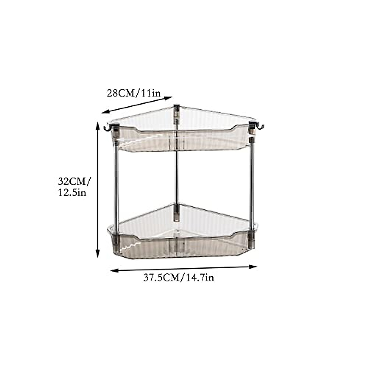 TPOFHS 2-Tier Kitchen Counter Top Shelf Organiser,Spice Racks, Plastic and Iron,Cupboard Shelf,Suitable for Home and Kitchen Storage Easy Assembly