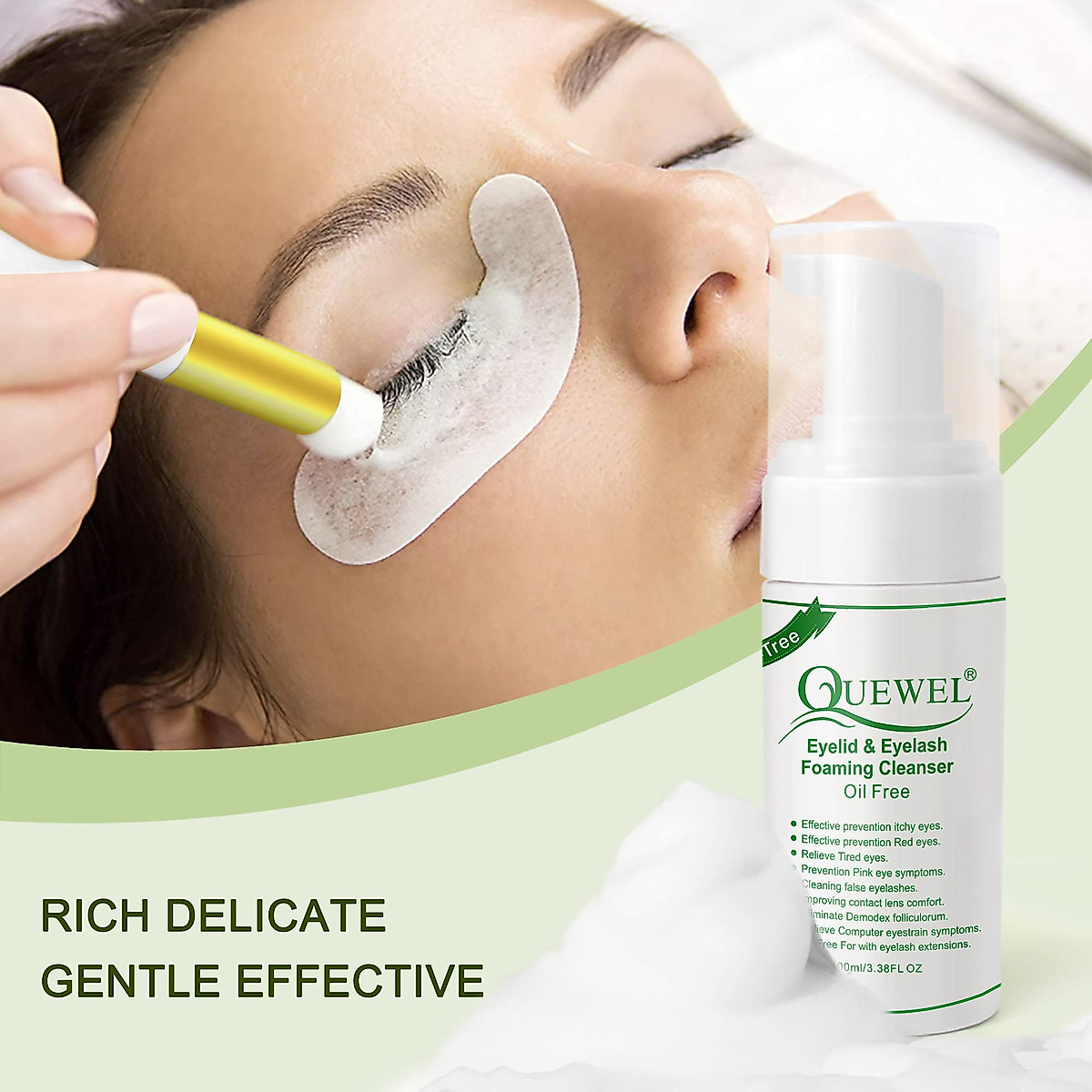 Lash Shampoo 100ml Tea Tree Eyelash Extension Cleanser Lash Foaming Cleanser For Lash Extensions With Lash Shampoo Brush Paraben & Sulfate Free Eyelash Shampoo For Lash Extensions Salon & Self Use