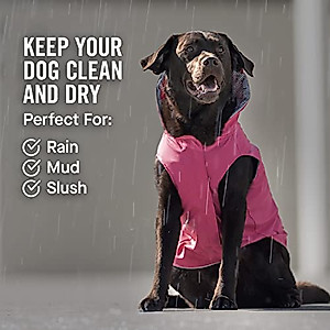 Canada Pooch Torrential Tracker Dog Rain Jacket - Easy On, Adjustable Full Body Coverage, Waterproof, Functional Pockets, Reflective Trim Rain Coat for Dogs, Great for Dogs