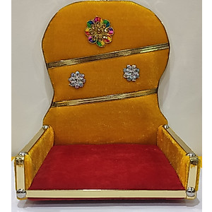 Kanha Ladoo Gopal Wooden chowki Cum Sofa Cum Aasan Cum Singhasan Cum Bed kanha Wooden Pooja Chowki (Multicolor, Extra Large)