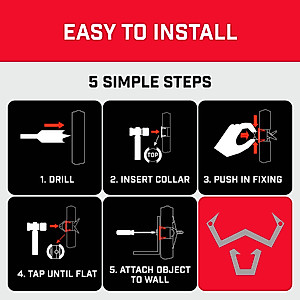 Bullfix Universal Drywall Anchors, Holds up to 255lbs, Hollow Wall Anchors for Drywall Heavy Duty Set, Stronger Than Toggle Bolts and Butterfly Screw, Dry Wall Anchors and Screws Kit - Starter Pack