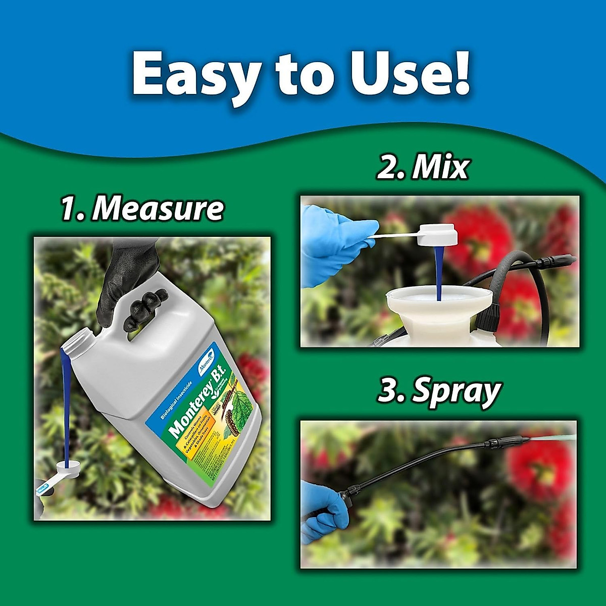 Monterey Bacillus Thuringiensis Biological Insecticide Concentrate Organic, 1 Gallon