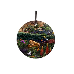 Disney – The Lion King – Return to Pride Rock – Young Simba and Nala – Thomas Kinkade Studios – 3.5” Starfire Prints Hanging Glass Print Accessory – Suncatcher Hanging Glass Collectible