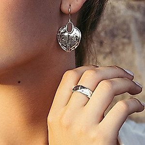 Joolala Paragon Hammered Sterling Silver Earrings – 925 Silver Paragon Hammered Drop Hang Easy Hook Dangling Earrings - Lightweight for Women