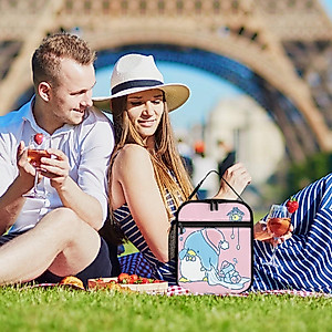 Cartoon Lunch Bag Tuxedosamm Lunch Tote Bag Portable Lunch Box With Pocket for Womens Men