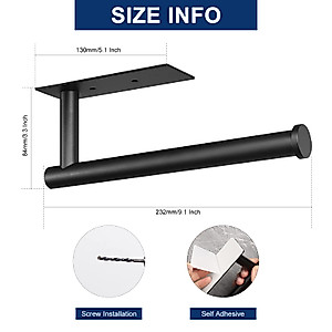 NearMoon Self Adhesive Hand Towel Holder/Towel Ring, Stainless Steel Hand Towel Bar Rustproof Stick on Wall-Towel Rack for Bathroom/Kitchen, Adhesive and Wall Mounted (1, Matte Black)