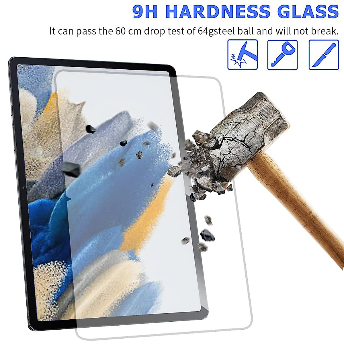 ZenRich 2 Pack Anti Glare Tempered Glass Screen Protector for Samsung Galaxy Tab A8 10.5 Inch (SM-X200/X205/X207) with 9H Hardness/Bubble Free/Anti-Scratch/High Touch Sensitivity