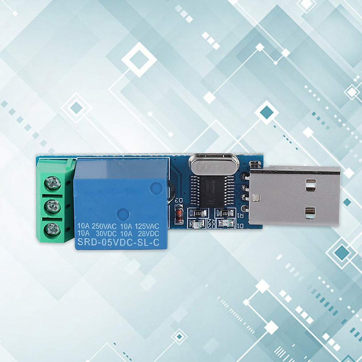 Taidda USB Relay Module, Sturdy Durable Lightweight Lcus1 USB Relay Module Intelligent USB Switch Control Module Onboard Ch340 Control Chip