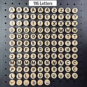 Pegboard Letters and Emojis for 1/4" Hole Pegboard Craft Pegboard Accessories Material: French Beech