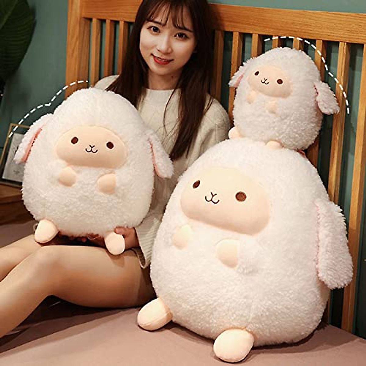 YIDE Stuffed Animal Sheep Soft Cute Lamb Plush Doll Sheep Play Toys, White Birthday Christmas Holiday Easter Thanksgiving Gift for Kids Baby Little Girl Boy Adults (9.0 in)
