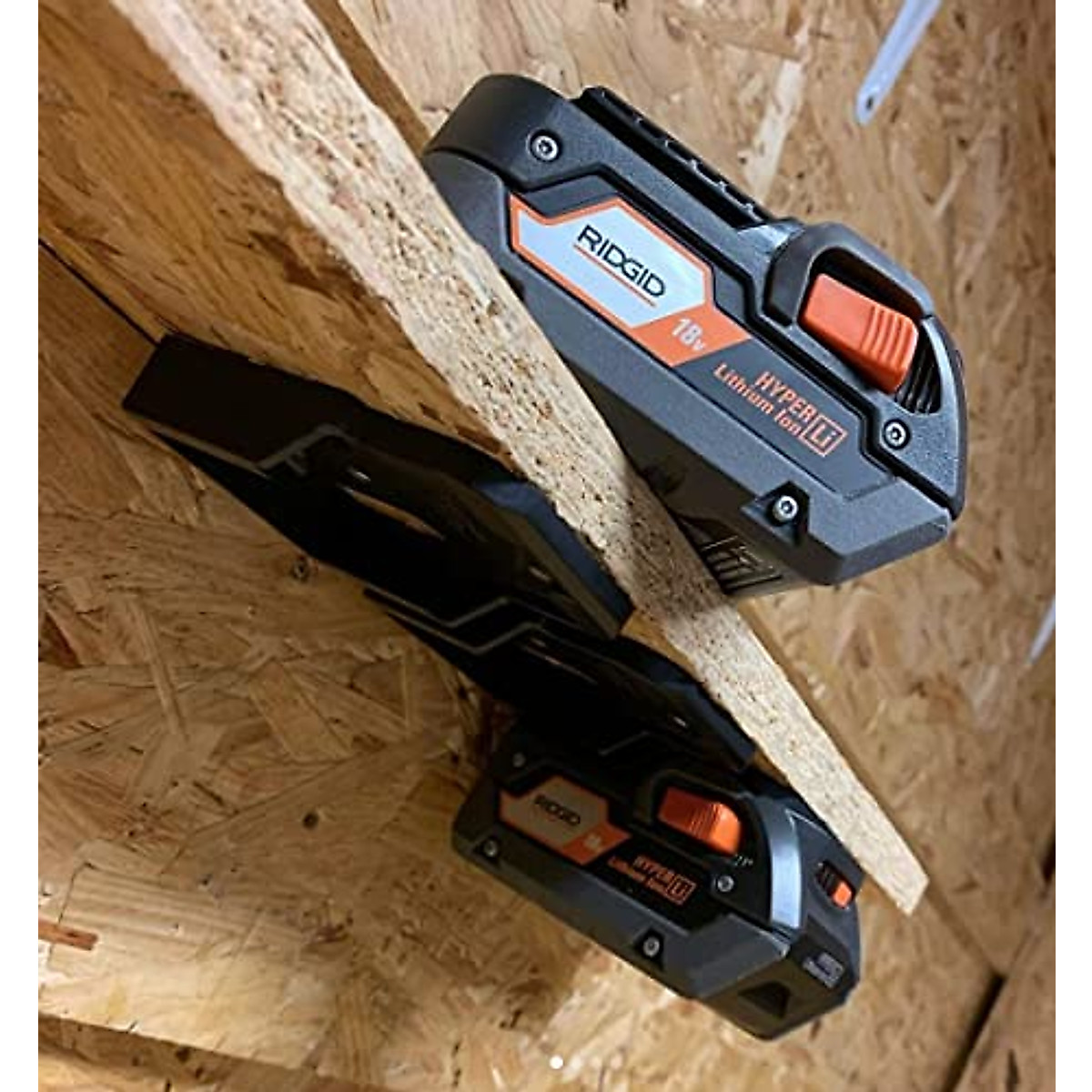 StealthMounts Ridgid Battery Holders 18v | Ridgid Battery Mounts for Ridgid 18v Power Tools | 6 Pack | Ridgid Battery Clip Organizers | Black