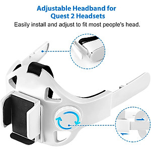 Oculus Quest 2 Accessories Head Strap, Replacement for Elite Strap,Adjustable Head Strap Headband Enhanced Support and Reduce Head Pressure in VR, Comfortable Protective Strap for Oculus Quest 2