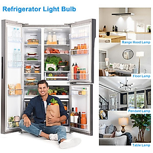 Megereet KEI D34L Refrigerator Bulbs AC 100-265V 3.5W Refrigerator Refrigerator Bulb Replacement 40W Halogen Equivalent Freezer 5304511738 Light Bulb Appliance Daylight White 5000K Pack of 2