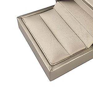 DesignSter Gold Bearer Ring Box – Premium PU Leather Double Rings Box for Wedding Engagement Gift Box
