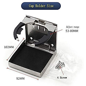 Adjustable Fold-up Cup(Mug) Drink Holders Marine Grade Stainless Steel for Marine/Boat/Yacht/Truck/RV