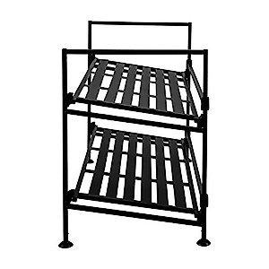 Organize It All 2 Tier Shoe Rack, Dimensions: 25.12 x 11.42 x 17.01, Stackable, Home Organization, Great for Closets, Bedroom, Freestanding, Easy Assembly, Espresso