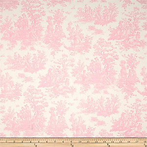 Premier Prints Jamestown Toile Baby Pink, Fabric by the Yard