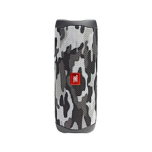 JBL Flip 5 Waterproof Portable Wireless Bluetooth Speaker Bundle with divvi! Protective Hardshell Case - Black Camo
