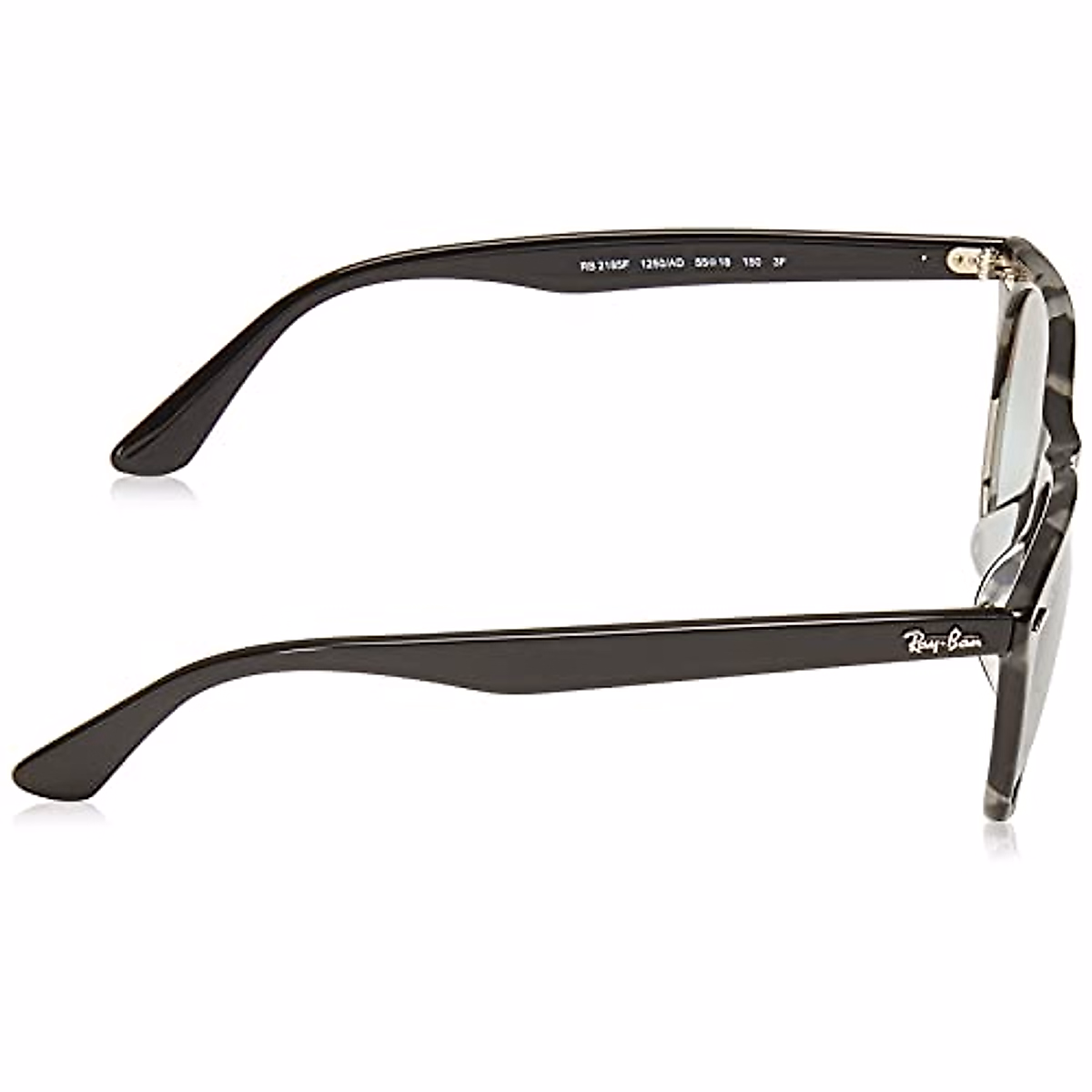 Ray-Ban Rb2185f Wayfarer II Low Bridge Fit Polarized Round Sunglasses, Grey Havana/Photochromic Azure Gradient Blue, 55 mm