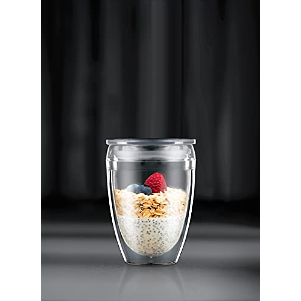 Bodum Plastic K11849-10SA Pavina To Go Double Wall Shatterproof Tumbler With Lid 2-Pack, 10 Ounce, Clear
