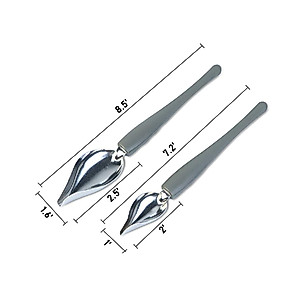 Professional Small Precision Culinary Drawing Decorating Spoons Set,2 Pcs Multi-use Stainless Steel Chef Culinary Drawing Spoons for Decorative Plates,Cake,Dessert with Comfortable Handle