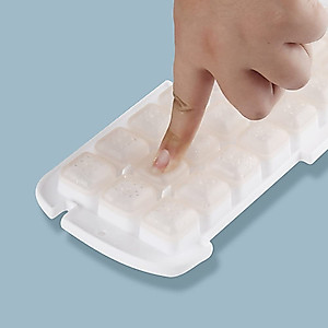 LittleStar Ice Tray with Lid and Bin-Updated Press Plate Easy Release Ice Cubes Double Layers Ice Makers For 48pcs Ice Cubes BPA Free (Pink)