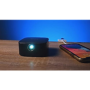 Miroir M75 Portable Projector, Grey, 50 Inch Picture, 1080P Supported, Home / Outdoor Entertainment, Rechargeable Battery, Compatible with TV Stick / Laptop / Phone / Game Console (Renewed)