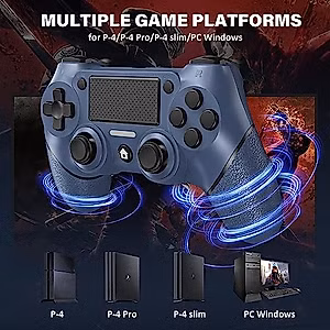 PS-4 Controller Dual-shock 4 Wireless Compatible for PS-4/Pro/Slim/Wireless Play-Station 4 Controller with paddles PS-4 Remote Controller for PC 6-Axis Motion Sensor Turbo，1000mAh