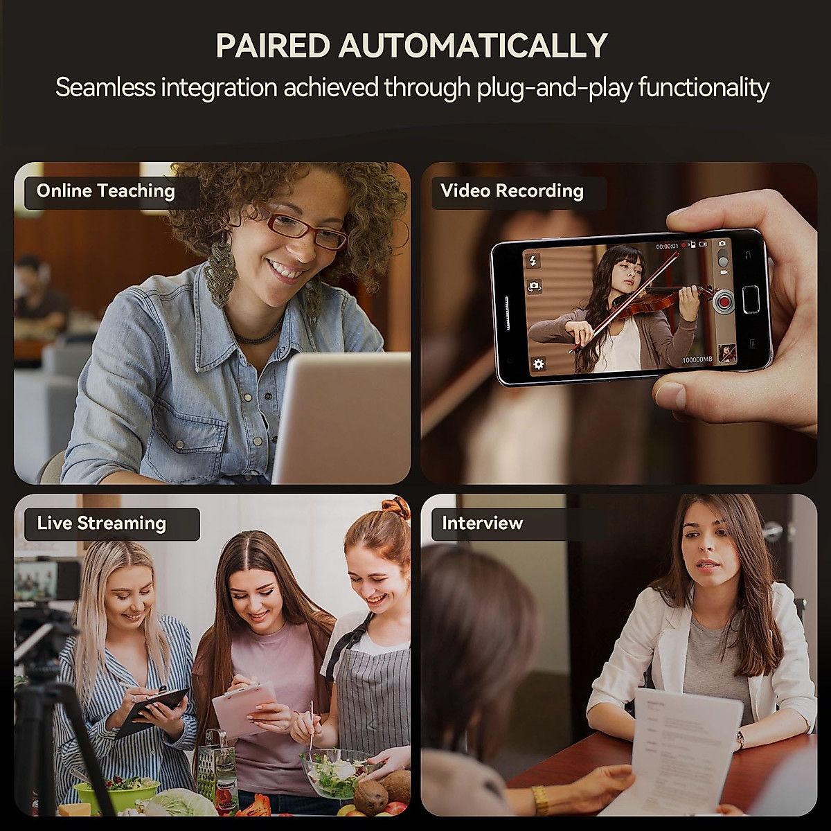 IMAXTOP 393FT Wireless Lavalier Microphone,Professional Microphones for iPhone Android Camera,2.4G Lapel Mic with Noise Reduction-3 in 1 Cordless Microphone for TikTok,YouTube,Live Streaming