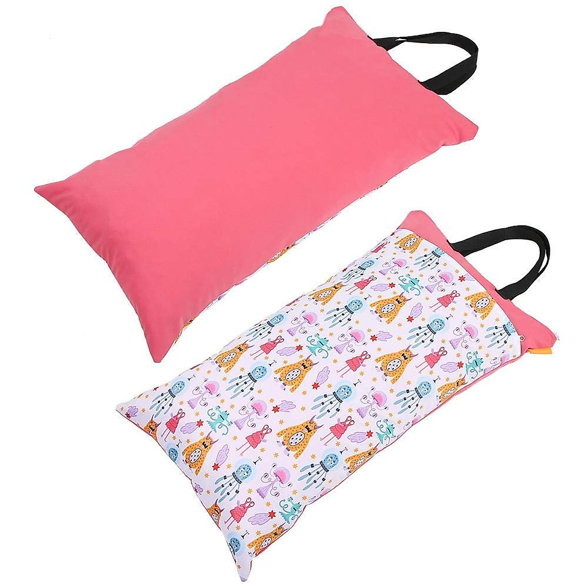 Yosooo Large Hanging Wet/Dry Pail Bag for Cloth Diaper,Inserts,Nappy, Laundry With Two Zippered Waterproof,Reusable(EF207)