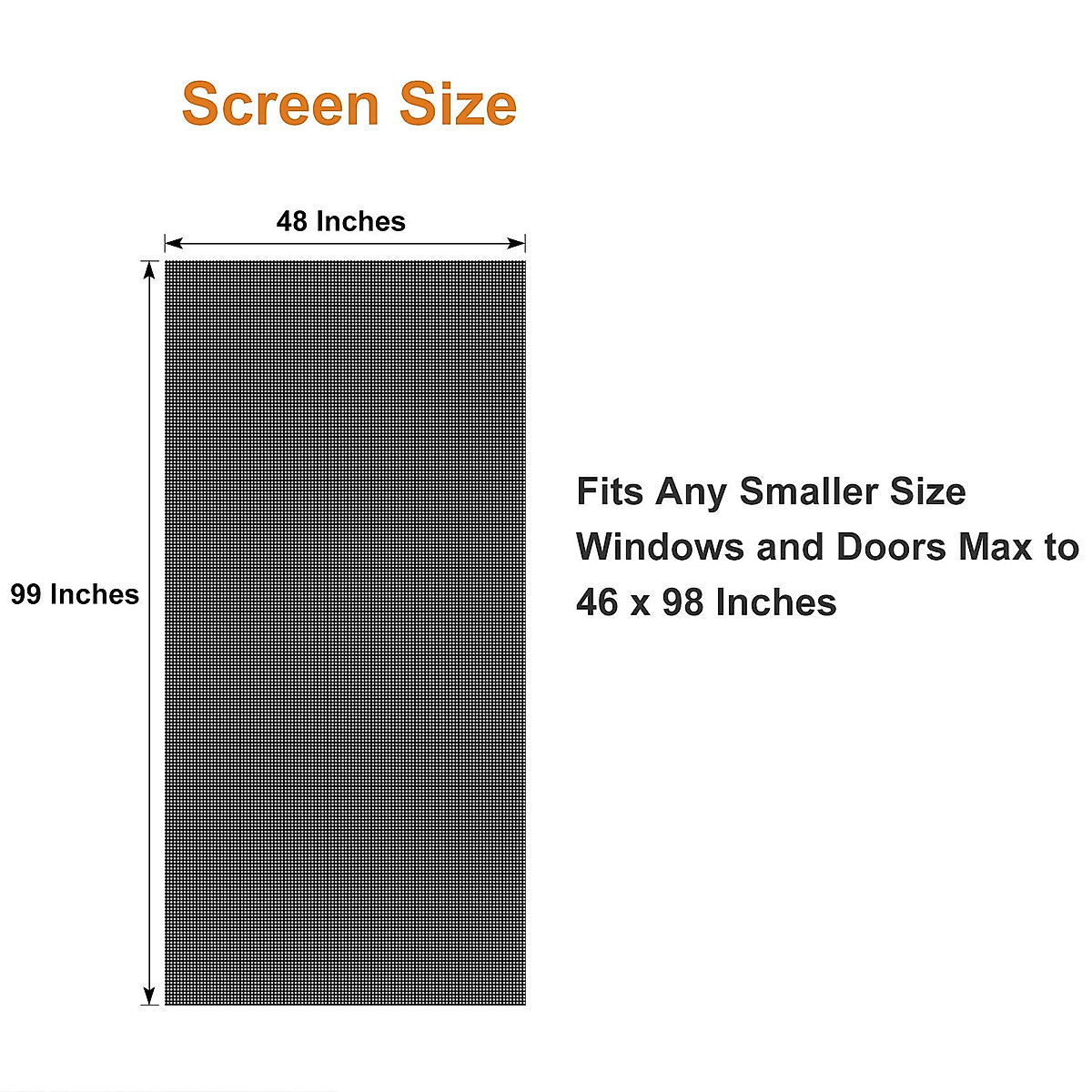 MAGZO Pet Proof Window Screen Door Replacement Mesh, 48" W x 99" L, Vinyl Coated Polyester Fabric Heavy Duty, Dog Cat Net for Sliding Glass/Patio/Balcony/Porch/Pool/Back Deck Windows Doors, Black