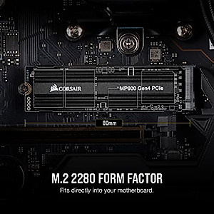 Corsair Force Series MP600 500GB Gen4 PCIe x4 NVMe M.2 SSD (Up to 4,950MB/s Sequential Read and 2,500MB/s Sequential Write Speeds, High-Density 3D TLC NAND, M.2 2280 Form Factor) Black