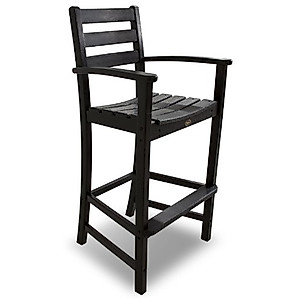 Trex Outdoor Furniture Monterey Bay Bar Arm Chair, Charcoal Black