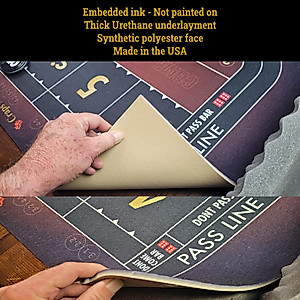 Casino Dealer Mats Premium Quality Craps Mat - New Black - Lightweight Portable - Fits on Most Dining Room Tables - The Ultimate Home Style Party Game, BLACK (NEW)
