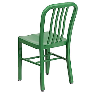 Flash Furniture Gael Commercial Grade 2 Pack Green Metal Indoor-Outdoor Chair