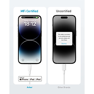 Anker 310 USB C to Lightning Cable (2pack, 6ft, White), MFi Certified, Fast Charging Cable for iPhone 14 Plus 14 14 Pro Max 13 13 Pro 12 11 (Charger Not Included)