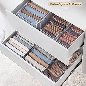 MJRASG 2 PCS Wardrobe Clothes Organizer for Folded Clothes 12 Grids Washable Wardrobe Clothes Storage Organizer for Closet and Drawers, white