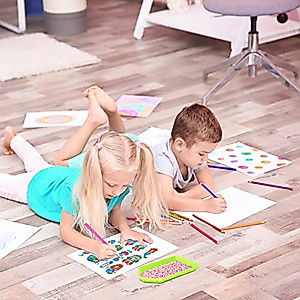 Gexru 13Pcs 5D Anime Diamond Painting Stickers Kits for Kids, DIY Diamond Painting Stickers, Handmade Digital Diamond Arts Craft Mosaic Stickers, Painting by Numbers Kits for Children Beginners (13)