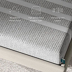 Leesa Original Hybrid 11" Mattress, King, Premium Cooling Foam and Pocket Springs/CertiPUR-US Certified / 100-Night Trial ,Grey