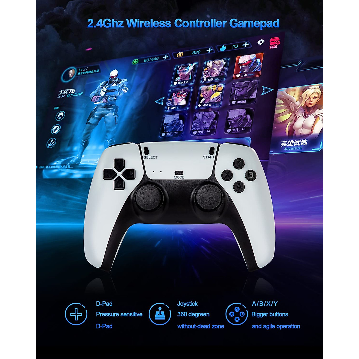 U9 Retro Game Console, Plug and Play Video Games Built-in 12000+ Classic Game 4K Ultra HD Game Stick with 2.4G Wireless Joystick Controller Supports 20+ Emulators…