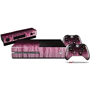 Fire Pink - Holiday Bundle WraptorSkinz Decal Style Vinyl Skin Wrap compatible with XBOX One Original Console, Kinect and 2 Controllers (GAMING SYSTEM NOT INCLUDED)
