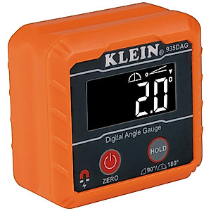 Klein Tools 935DAG Digital Electronic Level and Angle Gauge, Measures and Sets Angles & General Tools T-Bevel Gauge & Protractor - Digital Angle Finder with Full LCD Display & 8" Stainless Steel Blade
