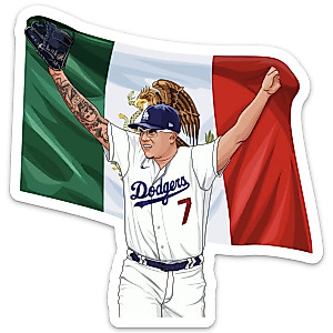 Mexican Flag Baseball Sticker, WaterProof Vinyl, Baseball Sticker, Los Angeles Sticker, Laptop Decal, Water Bottle Sticker, Car Decal, Skateboard Stickers, Small Gift Ideas, 90s Baby, Gift For Him