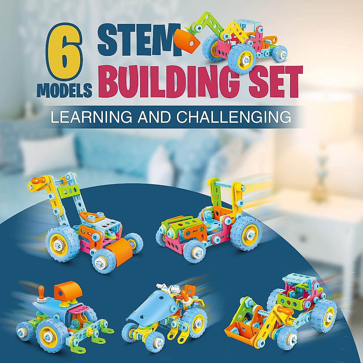 STEM Toys, Building Toys for Boys Age 7 8 9 10, 6IN1 Kids Building Kit, Educational Toys, Build and Play, Perfect for a Birthday Gift for Your Kid, Nephew, or Grandson